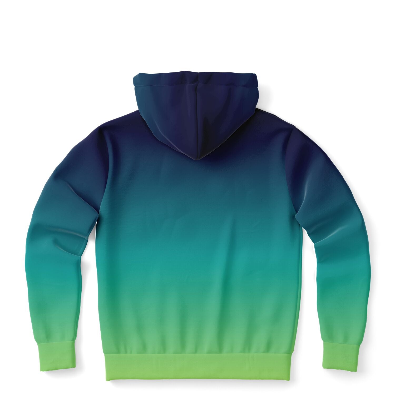 Blue Green Ombre Zip Up Hoodie, Gradient Tie Dye Front Zipper Pocket M ...