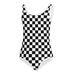 Checkered Kids Girls Swimsuits (2T - 7), Toddler Bathing Suit, Black a ...