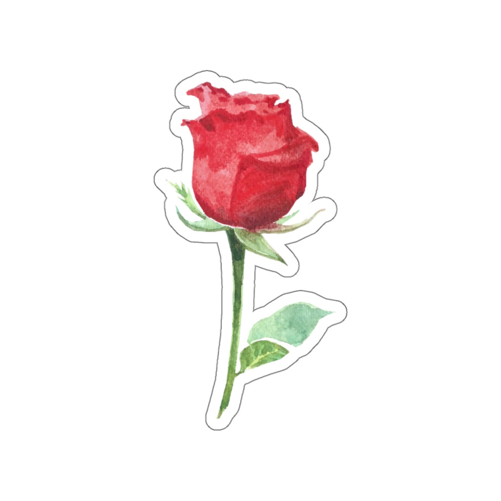Red Rose Stickers, Watercolor Art Laptop Vinyl Cute Waterproof Waterbo ...