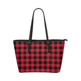 Red Buffalo Plaid Tote Bag Purse, Black Check Checkered Print Handbag ...