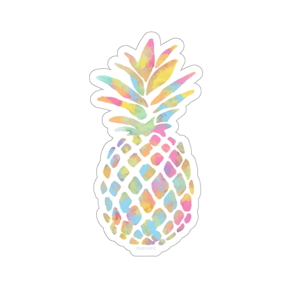 Watercolor Pineapple Sticker, Rainbow Colorful Laptop Decal Vinyl Cute ...