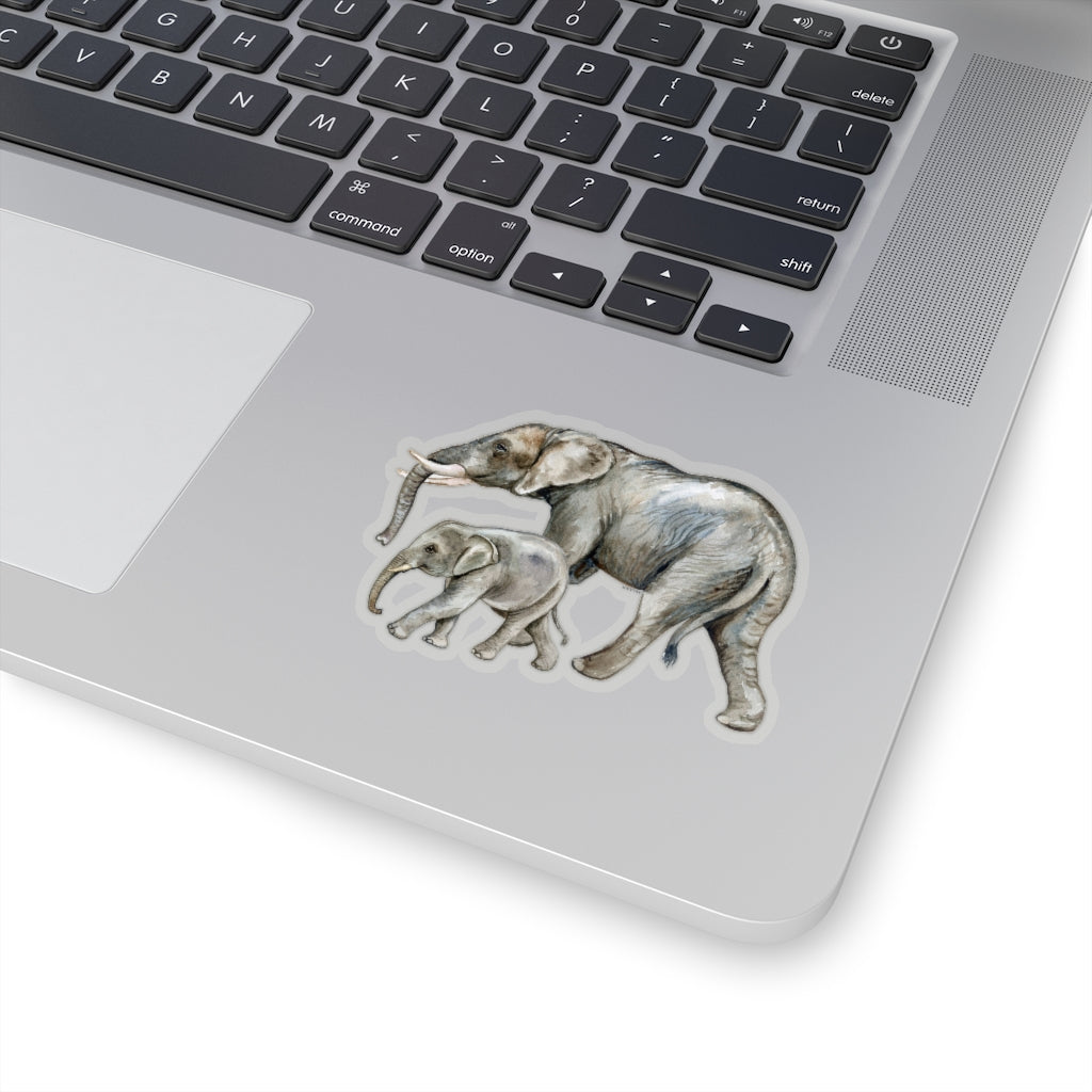 Cute Elephant sticker, Mother Baby Elephant Animal Laptop Decal Vinyl ...