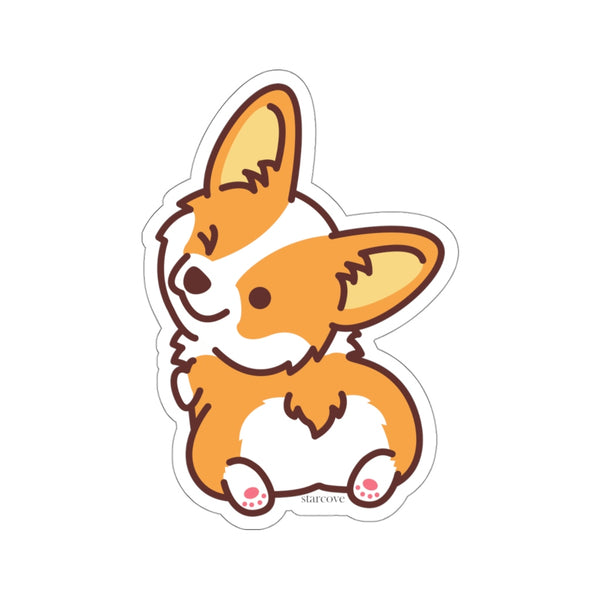 Cute Corgi Dog Butt Winking Vinyl Sticker, Puppy Best Friend Gift Lapt ...