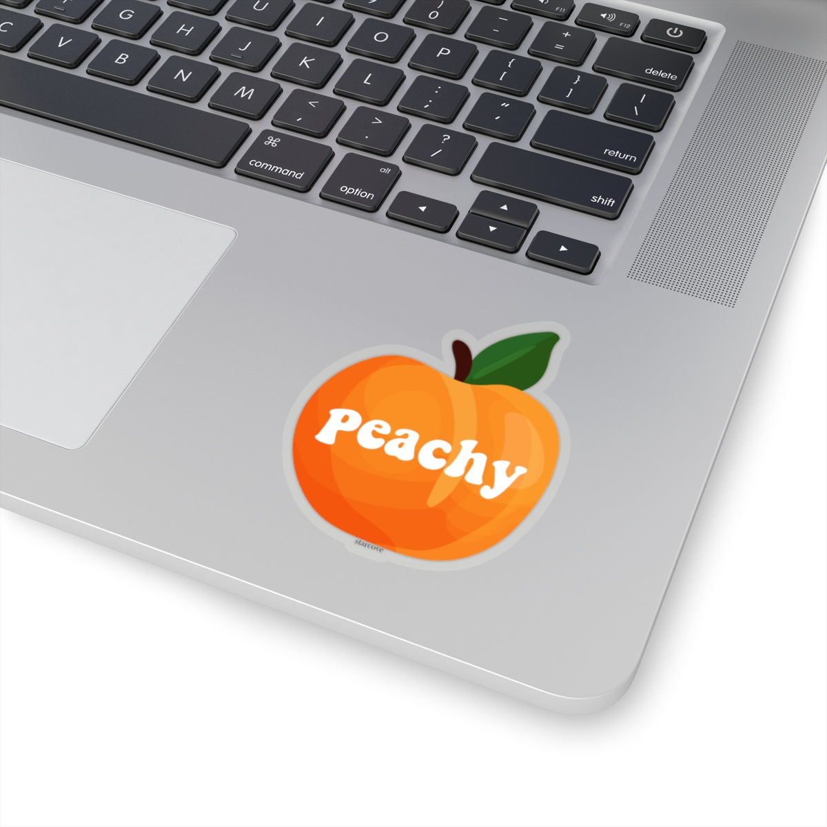 Peachy Decal, Peach Vinyl Sticker Fruit Just Orange Watercolor Laptop ...