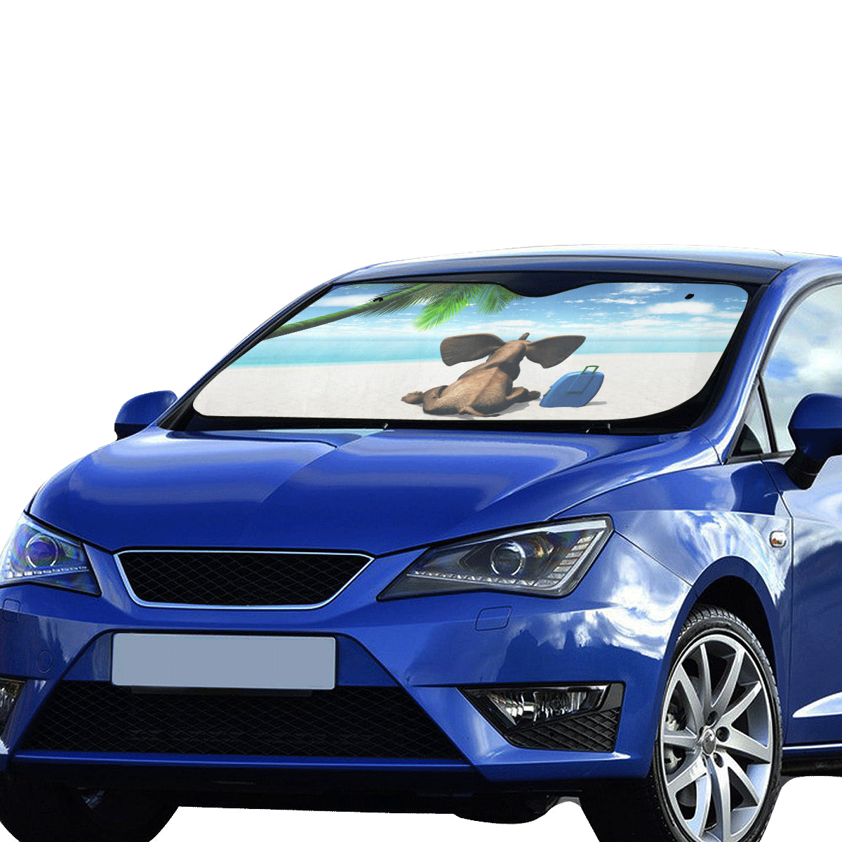 Funny Beach Windshield Sun Shade, Ocean Sea Elephant Car Accessories A ...