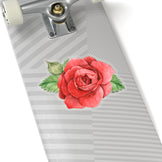 Red Rose Stickers, Flower Watercolor laptop art mural, vinyl car decal ...