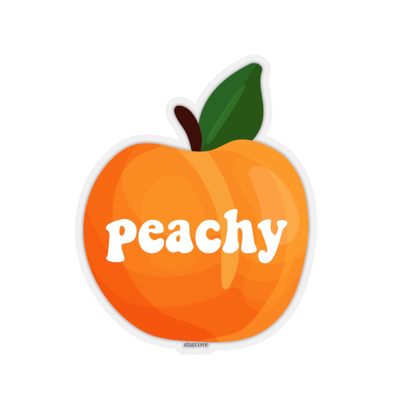 Peachy Decal, Peach Vinyl Sticker Fruit Just Orange Watercolor Laptop ...