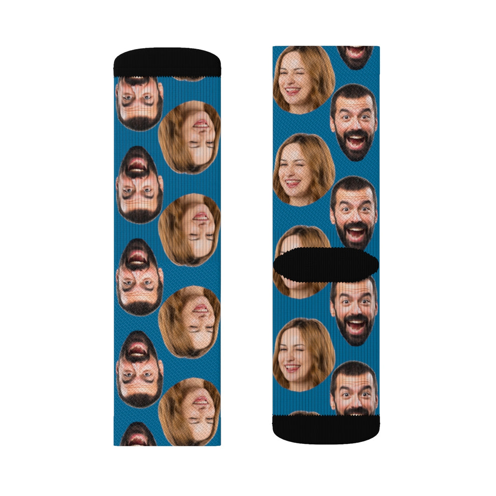 Custom Two Faces On Socks, Personalized Photo Gift Couple Kids Wedding ...