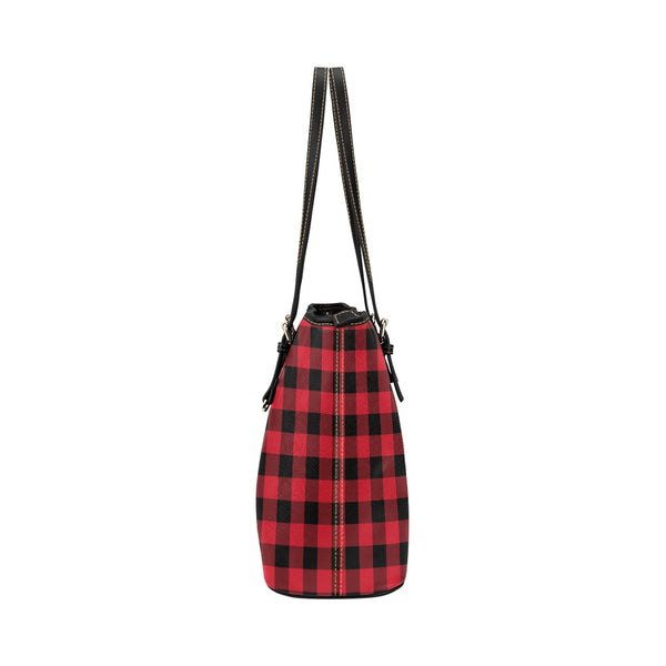 Red Buffalo Plaid Tote Bag Purse, Black Check Checkered Print Handbag ...