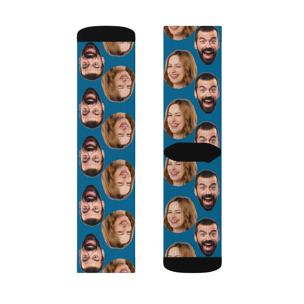 Custom Two Faces On Socks, Personalized Photo Gift Couple Kids Wedding ...