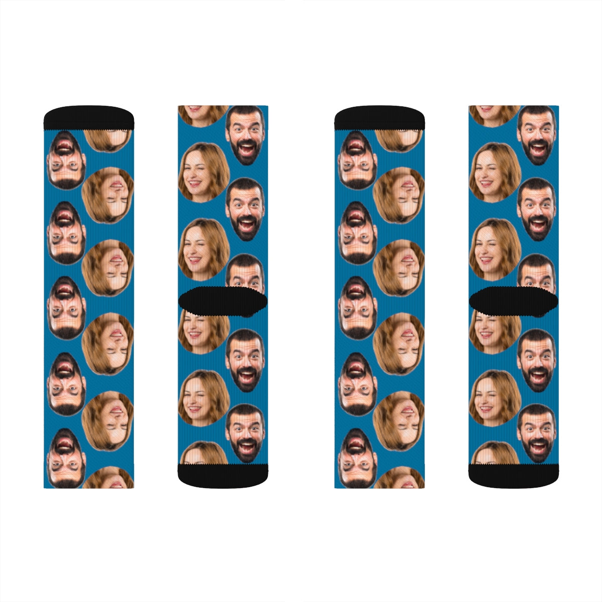 Custom Two Faces On Socks, Personalized Photo Gift Couple Kids Wedding ...