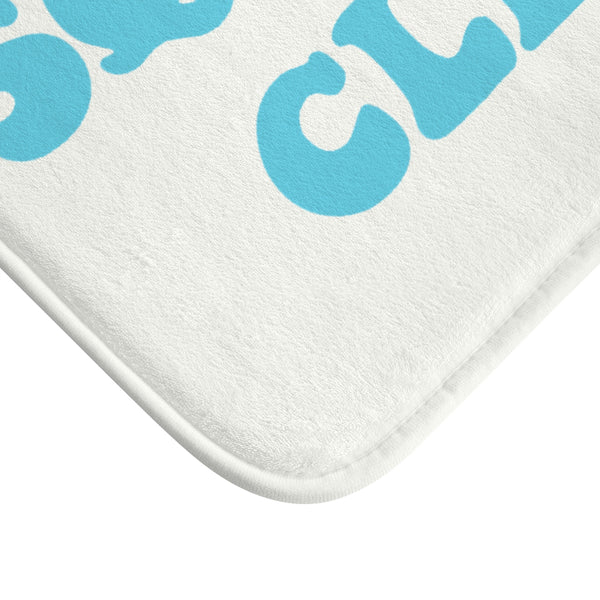 Squeaky Clean Bath Mat, Funny Turquoise Blue Non Slip Memory Foam Mat ...