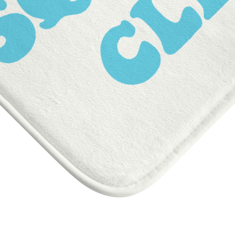 Squeaky Clean Bath Mat, Funny Turquoise Blue Non Slip Memory Foam Mat ...