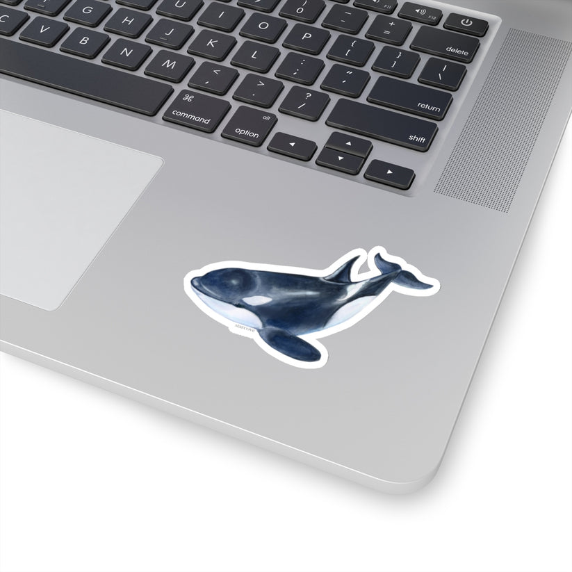 Orca Stickers, Killer Whale Ocean Animal Watercolor Laptop Vinyl Cute ...