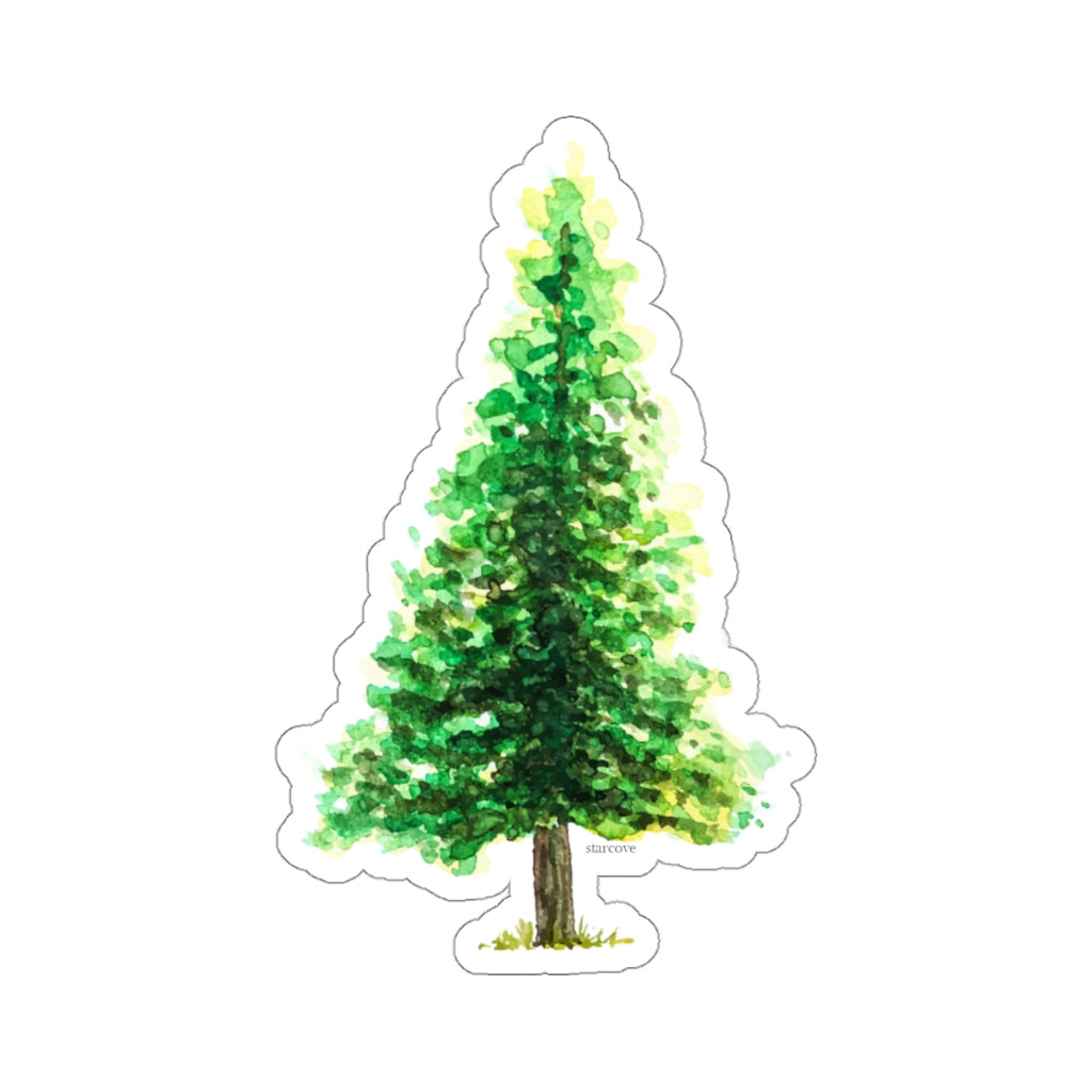 TREE Sticker, Nature Green Watercolor Art sticker, Forest Vinyl Laptop ...