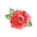 Red Rose Stickers, Flower Watercolor laptop art mural, vinyl car decal ...