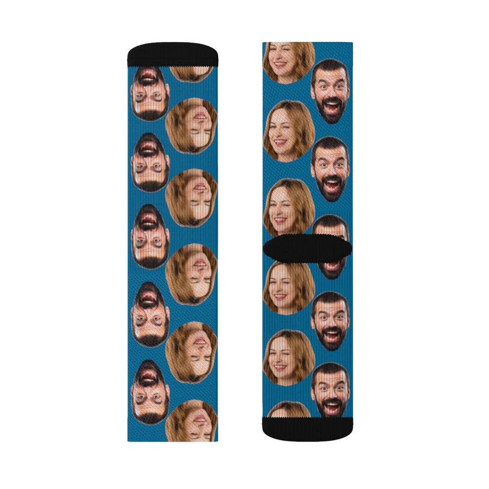 Custom Two Faces On Socks, Personalized Photo Gift Couple Kids Wedding ...