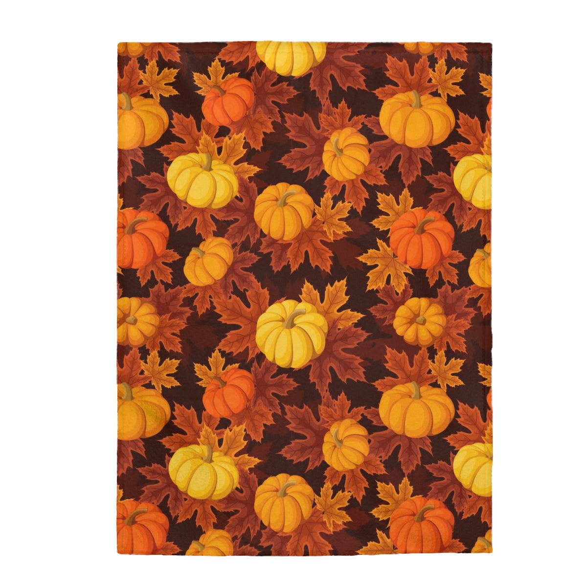 Pumpkins Fall Fleece Blanket, Autumn Leaf Thanksgiving Velveteen Throw ...