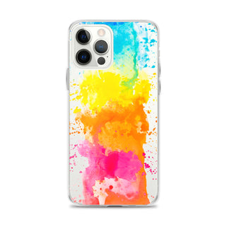Colorful Paint Splatter iPhone 15 14 13 12 Pro Max Clear Case Abstract ...