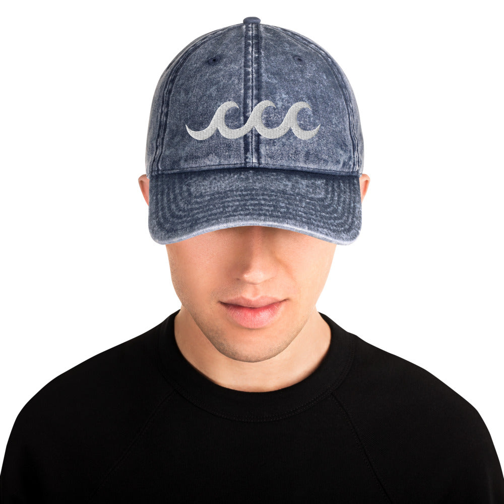 Sea Wave Hat, Embroidered Ocean Wave Beach Vintage Cotton Twill Cap Ba ...