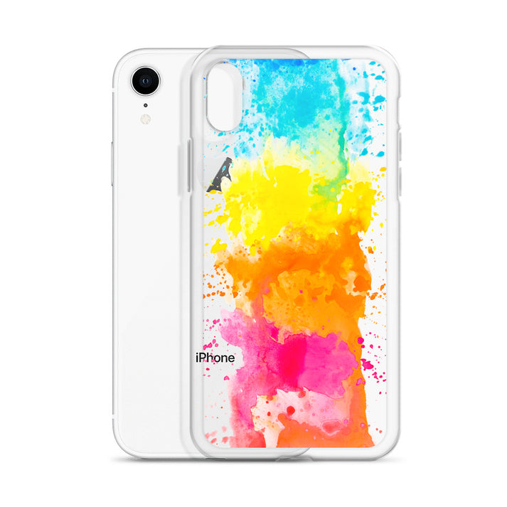 Colorful Paint Splatter iPhone 15 14 13 12 Pro Max Clear Case Abstract ...