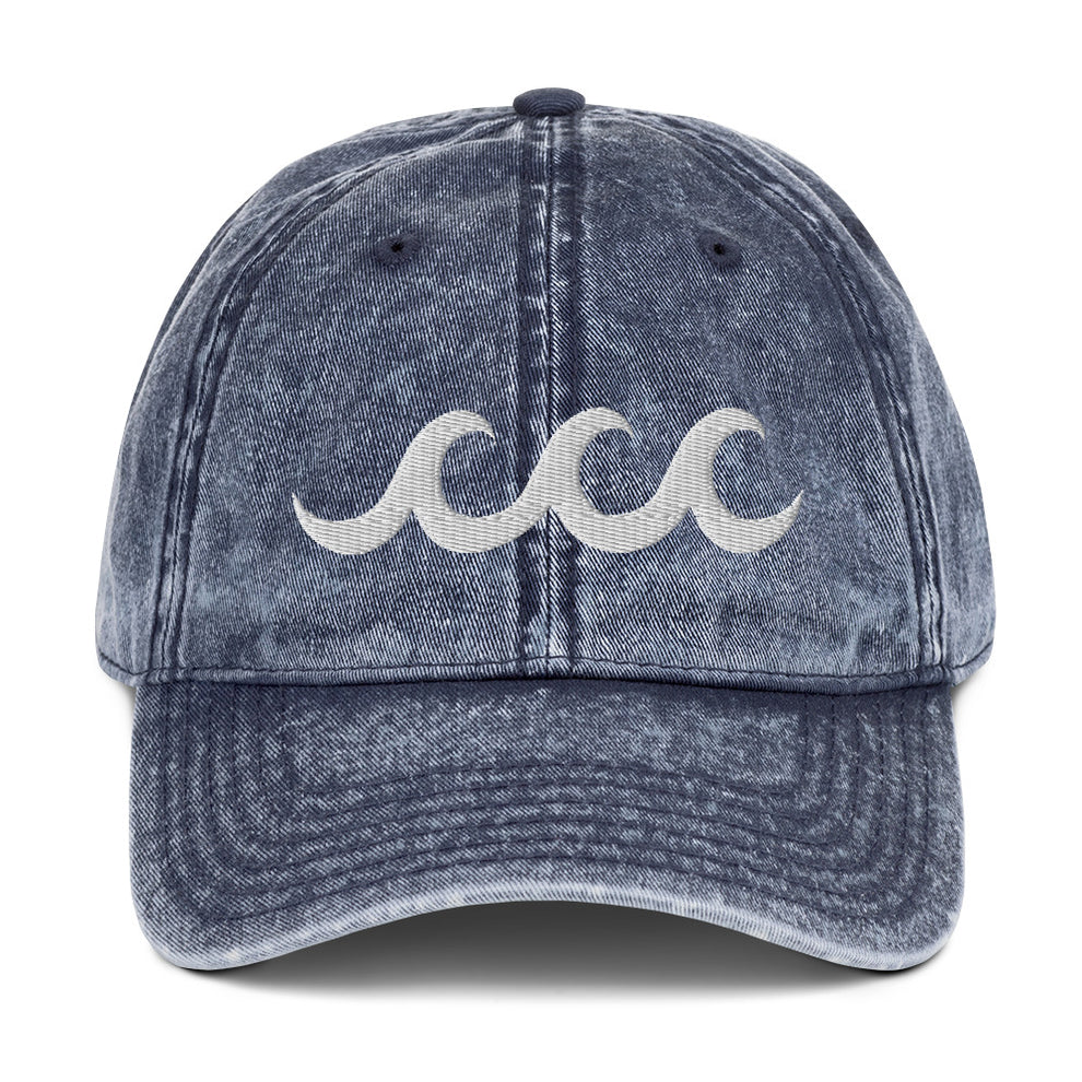 Sea Wave Hat, Embroidered Ocean Wave Beach Vintage Cotton Twill Cap Ba ...