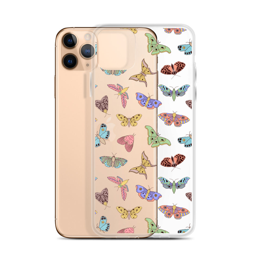 Butterfly Clear iPhone 15 14 13 12 Pro Max Case, Moth Cool Transparent ...
