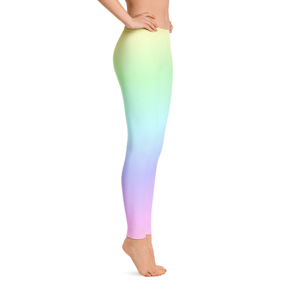 Pastel Rainbow Leggings, Tie Dye Leggings, Pastel Yoga Pants, Kawaii G ...