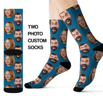 Custom Two Faces On Socks, Personalized Photo Gift Couple Kids Wedding ...